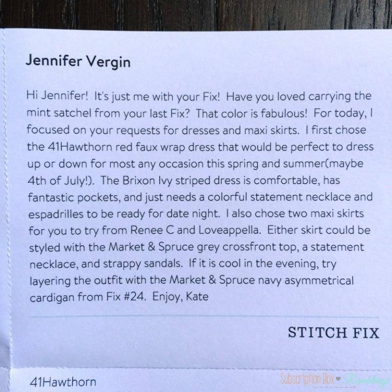 Stitch Fix Review - June 2016 - Subscription Box Ramblings