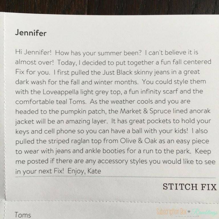 Stitch Fix Review - September 2016 - Subscription Box Ramblings