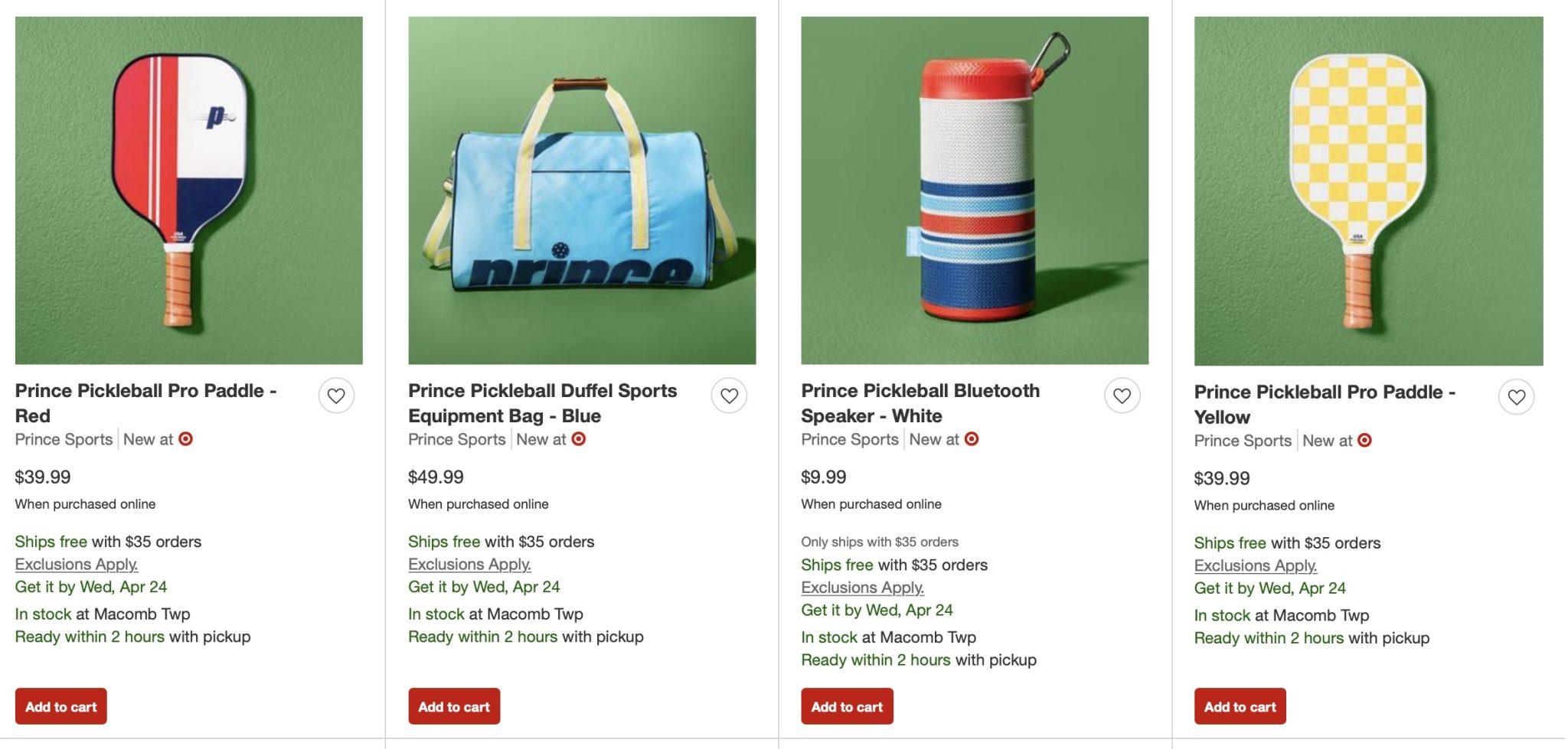Prince for Target Pickleball Collection - Now Available - Subscription ...
